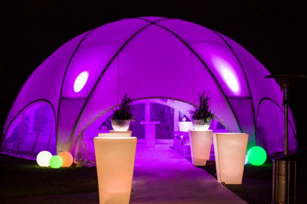 Licht door laatent, Megadome tent, Partyverhuur Goossens, Bluiloft ...
